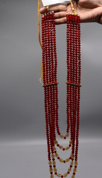 famous fashionable red pearl cyrstal mala Loto.pk