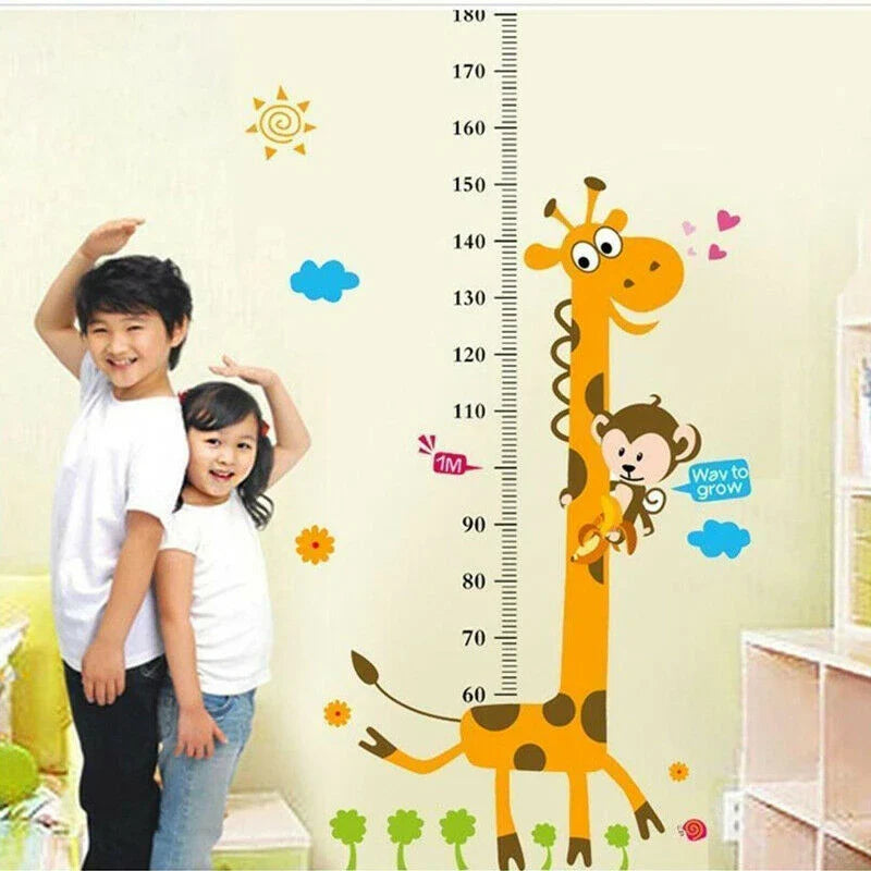 PVC Children Height Growth Chart Measure Wall Sticker Kids Room Decor ...