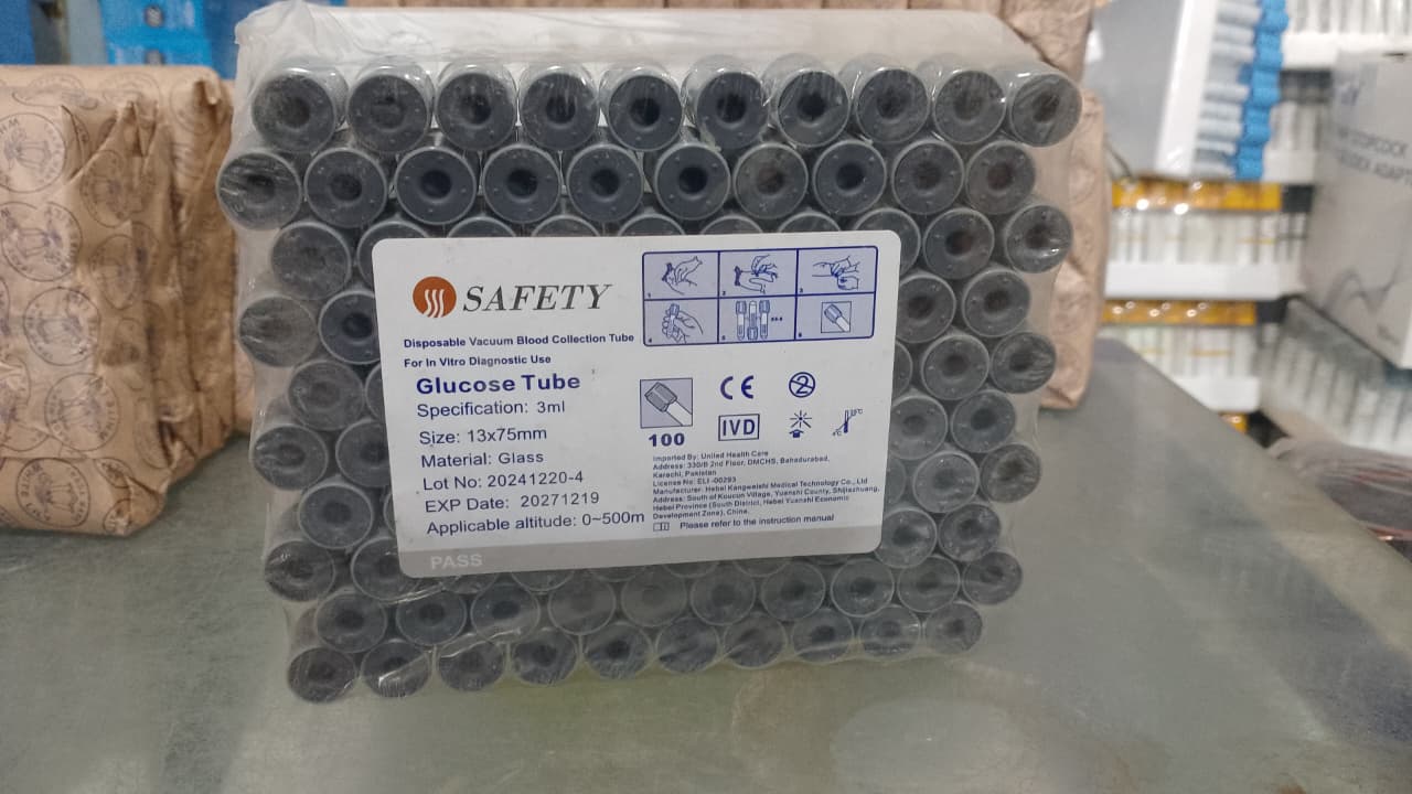Safety Grey Blood Collection Tube – Glucose Test Tube 3ML, Secure Samp ...