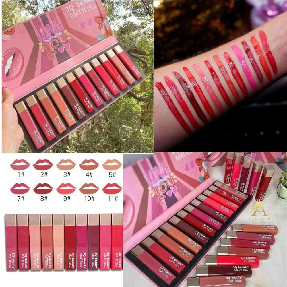 3Q BEAUTY MATTE LIPGLOSS PACK OF 12 – Loto.pk
