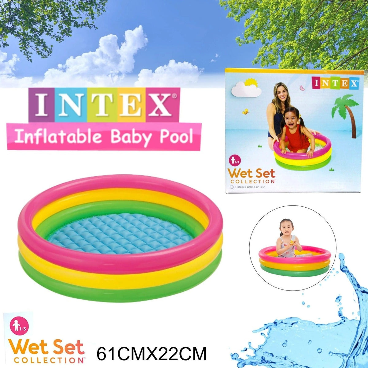 Intex Sunset Glow Baby Swimming Pool Small – Loto.pk