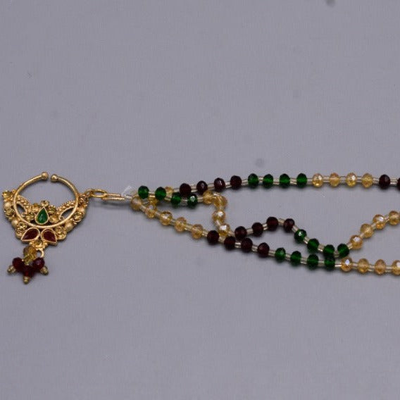 Unique simple nose nath with three line chain – Loto.pk